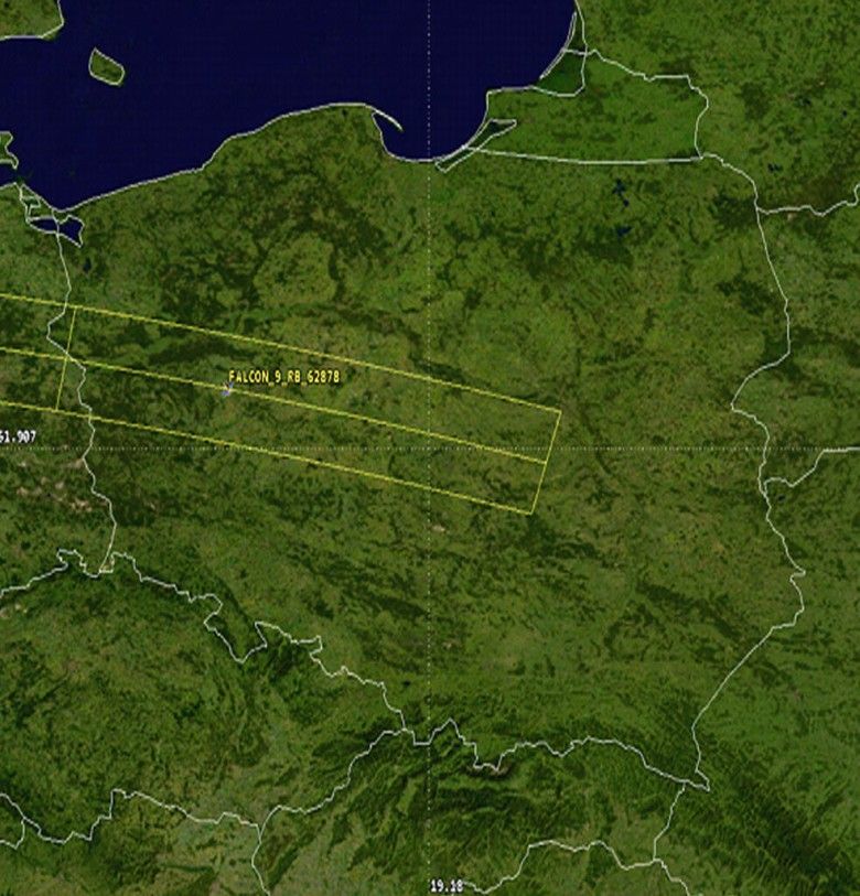 Fragmenty rakiety Falcon 9 w Polsce. Nowe informacje ze strony POLSA