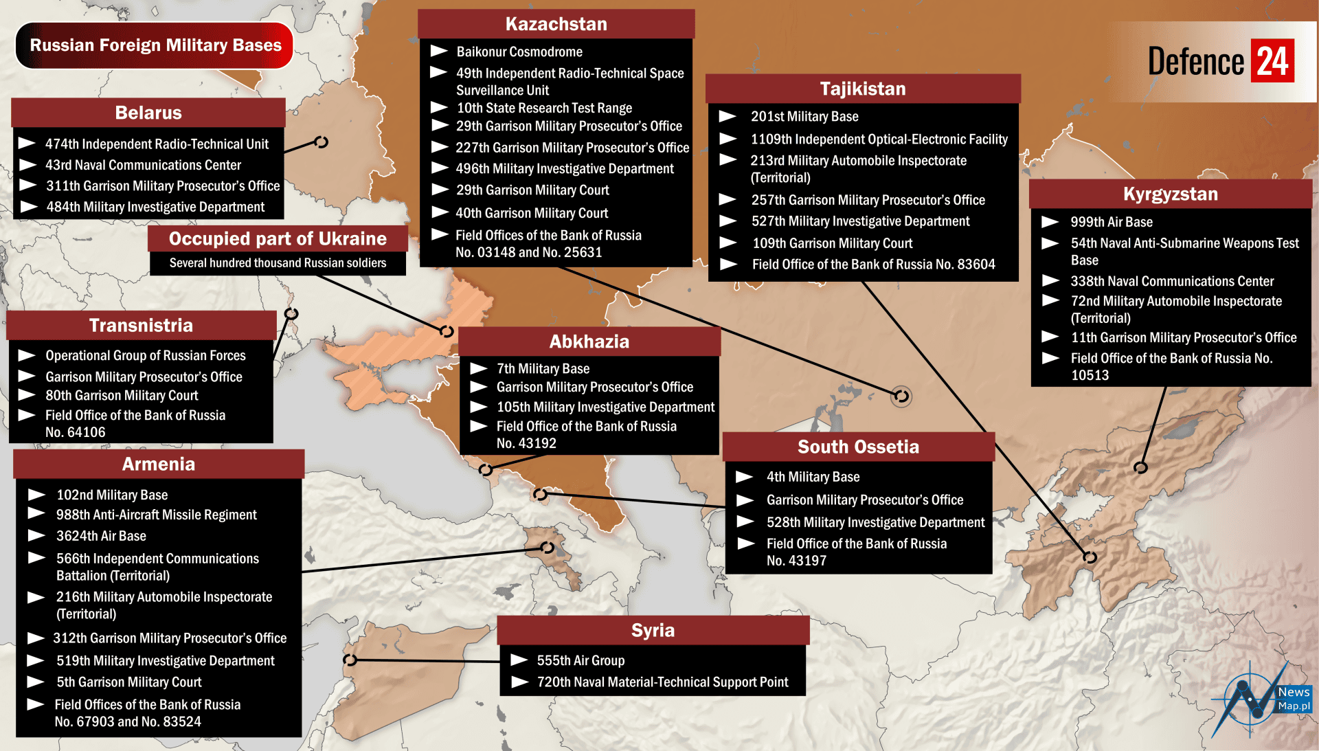 Russia’s bases abroad. A shadow of the former power of the USSR [MAP]
